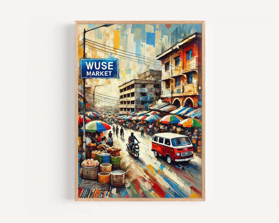 Wuse Market St Wall Art, Wuse Market Street Print, Abuja Art, Nigeria ...