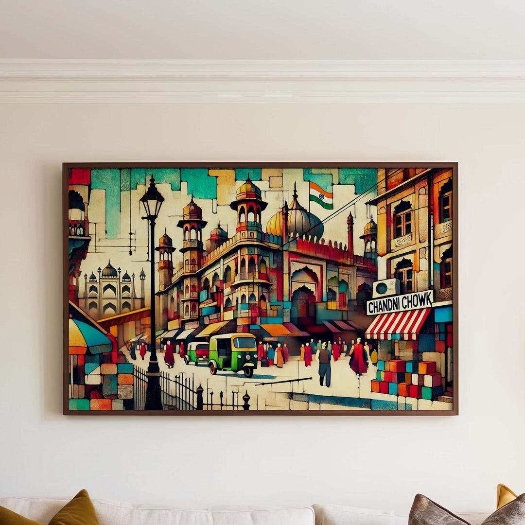 Chandni Chowk Wall Art, Chandni Chowk Print, Delhi Art, India Gift ...