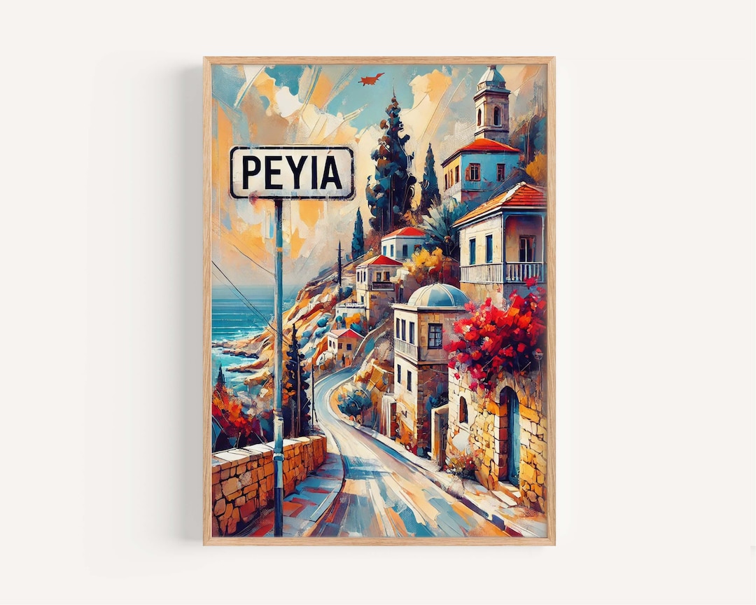 Peyia Cyprus Art Print: Travel Poster, European Artwork - Etsy