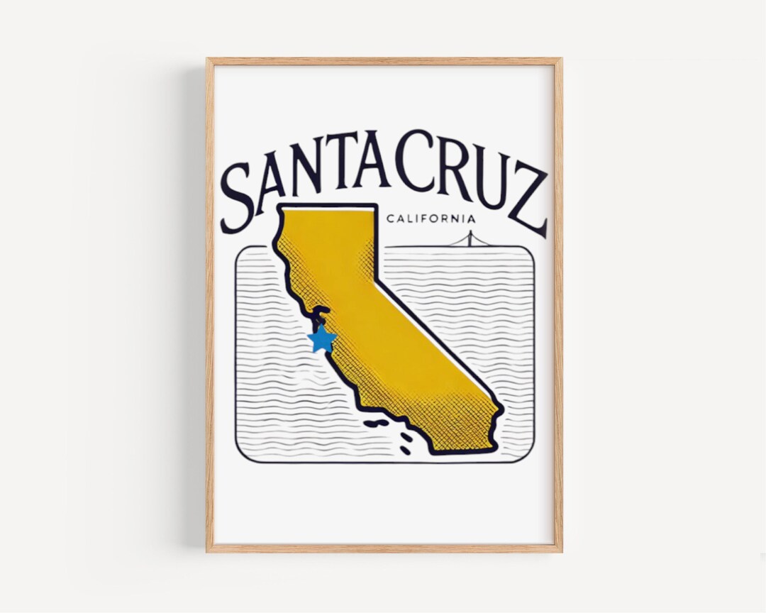 Santa Cruz Wall Art, Santa Cruz Print, California Art, CA Gift, Travel ...