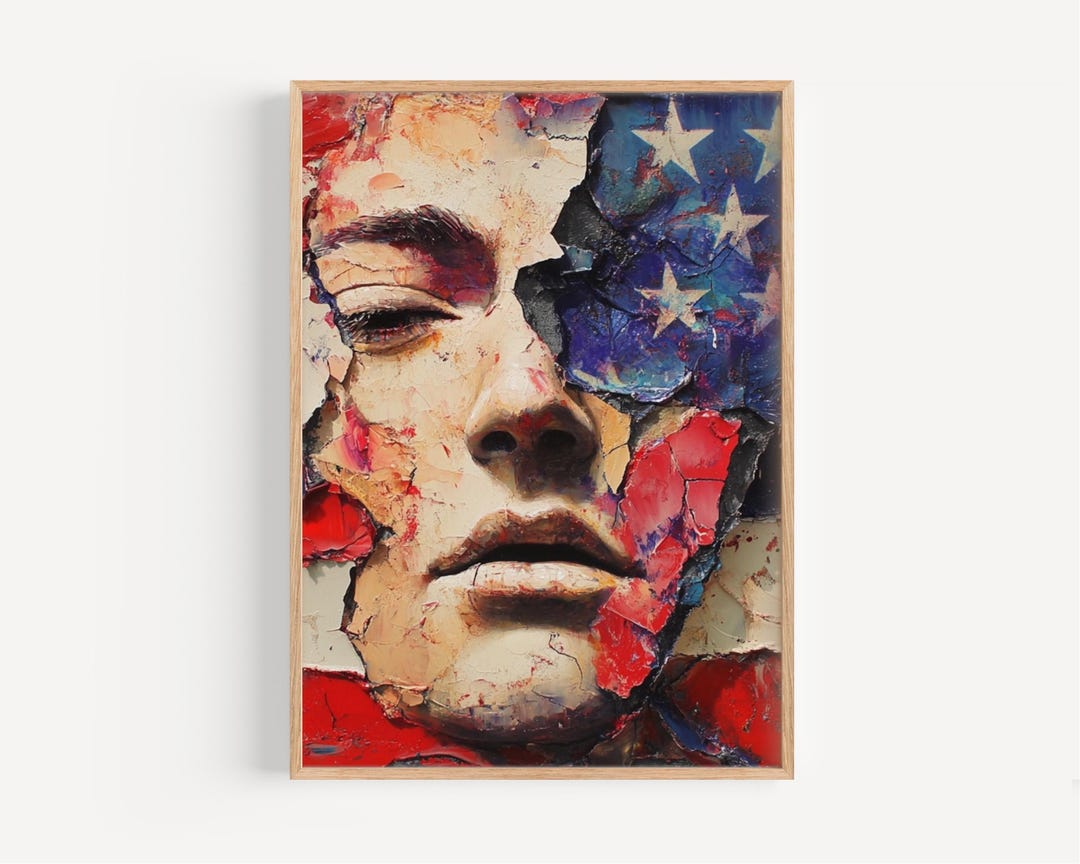 American Face Art | Abstract USA Wall Art | Patriotic Wall Art | USA ...