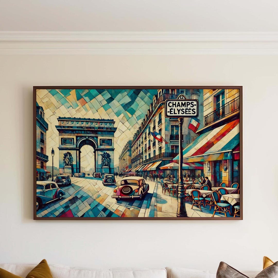 Champs-elysees Wall Art, Champs-elysees Cubism Print, Paris Cubism Art ...
