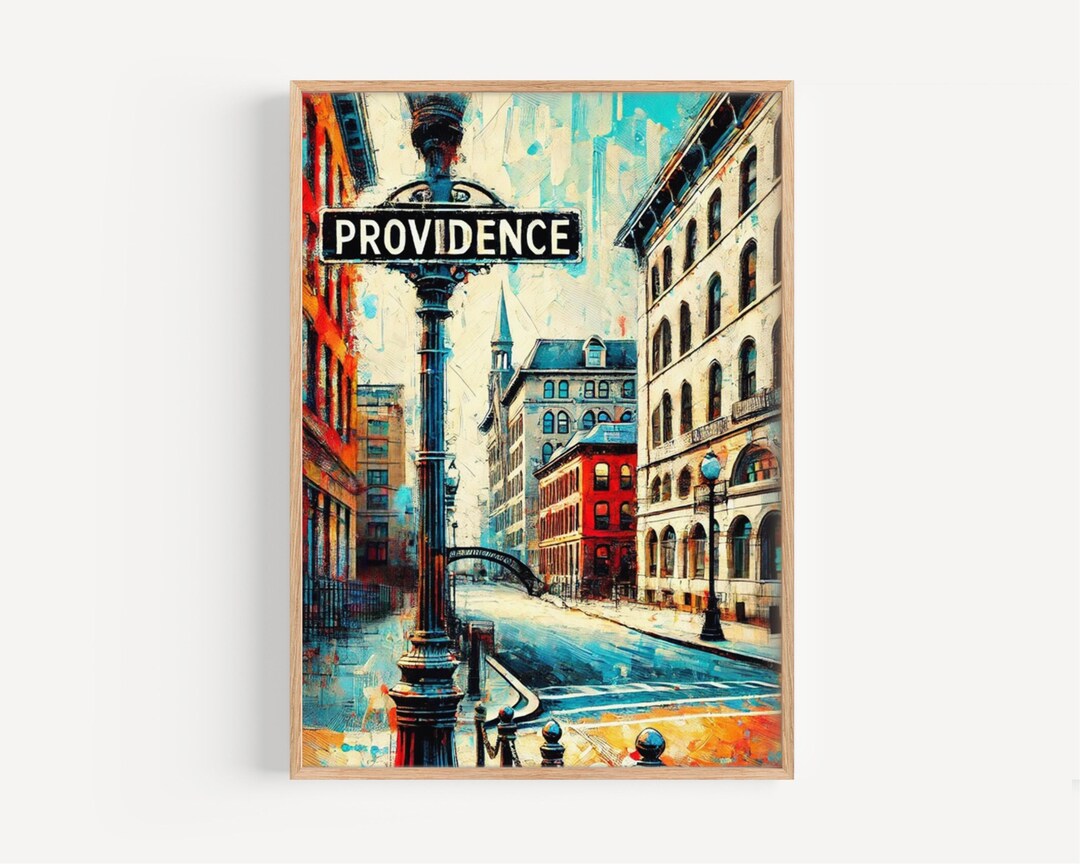 Providence Rhode Island Art Print: Vibrant Cityscape Travel Poster - Etsy