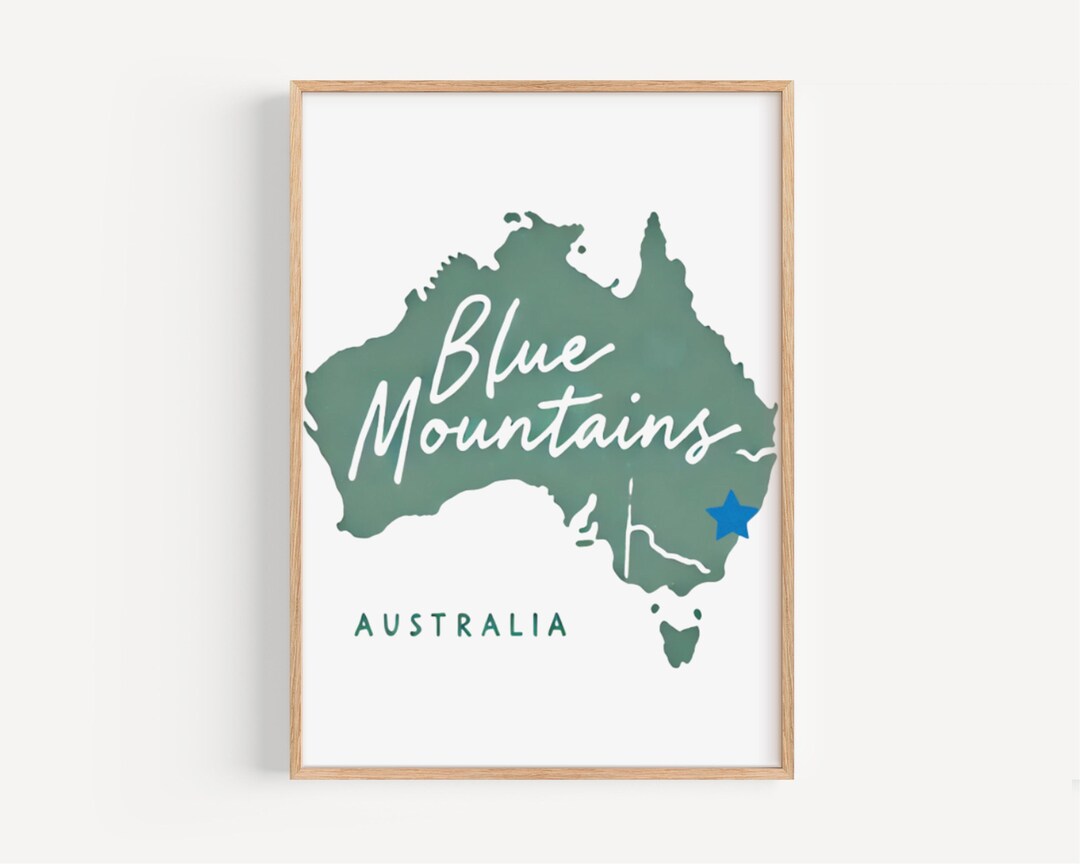 Blue Mountain Wall Art, Blue Mountain Print, Australian Art, Australian ...