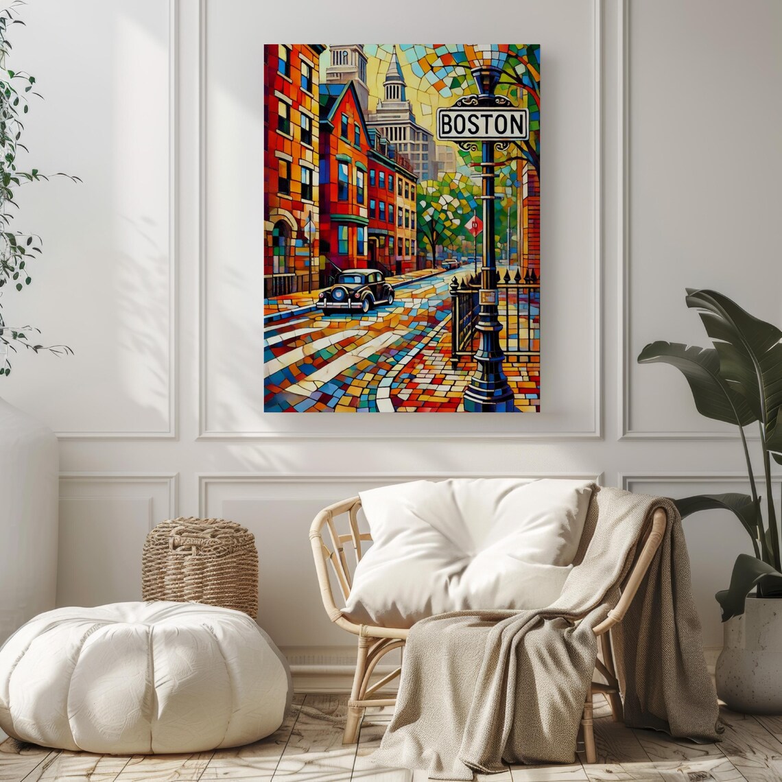 Wall Art Boston Print Massachusetts Travel Poster USA Gift Housewarming ...
