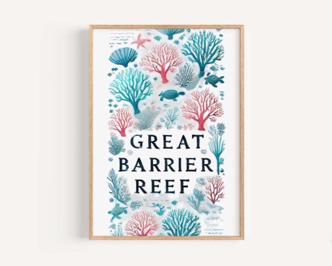 Great Barrier Reef Wall Art Print – Vibrant Ocean Marine Decor Travel ...