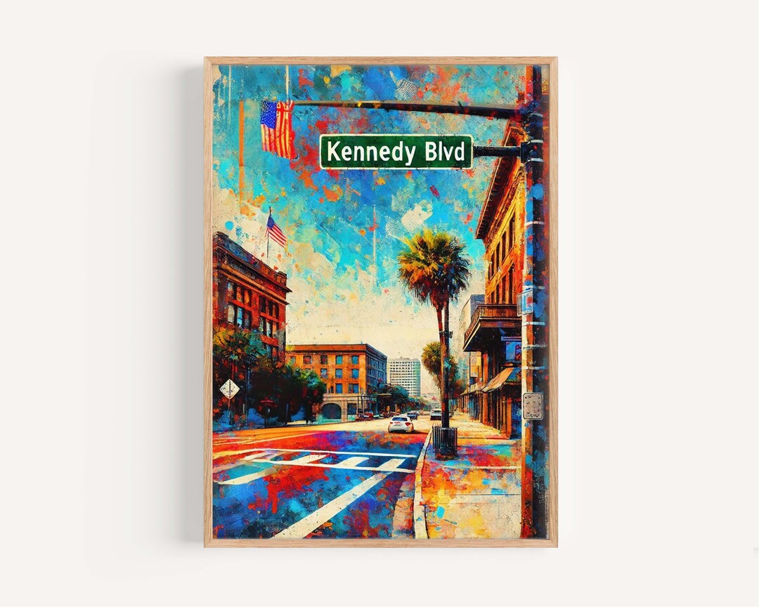 Kennedy Boulevard Wall Art, Kennedy Blvd Print, Tampa Artwork, Florida ...