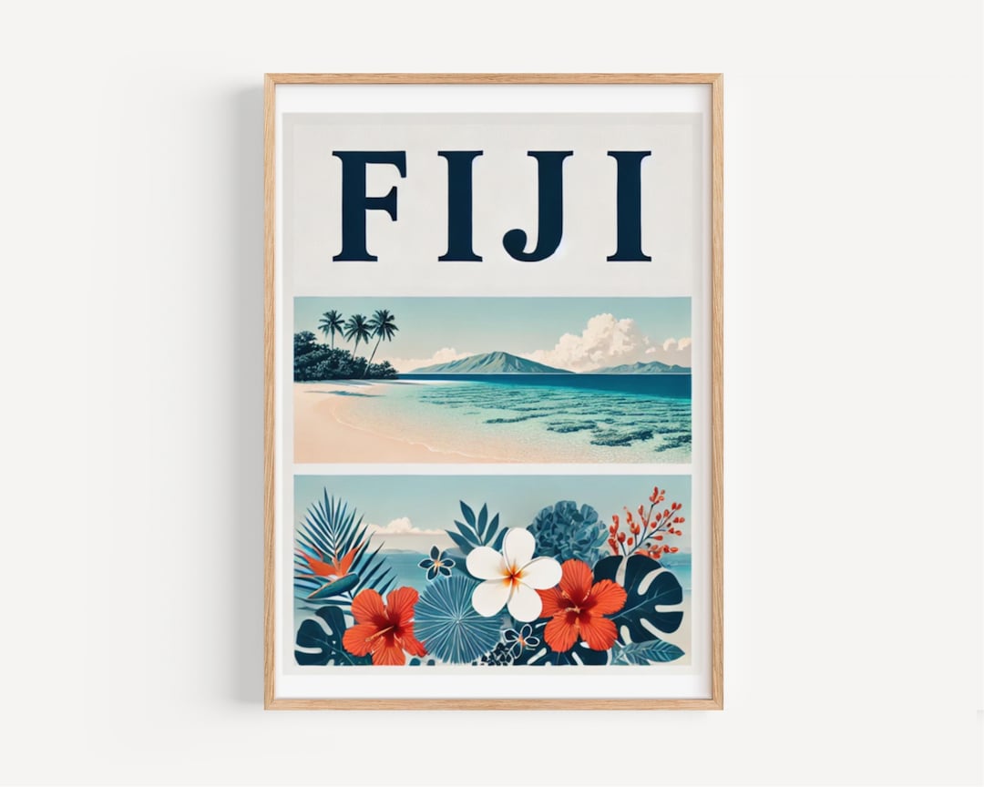 Fiji Wall Art, Fiji Print, Fiji Art, Beach Gift, Travel Print, Home ...
