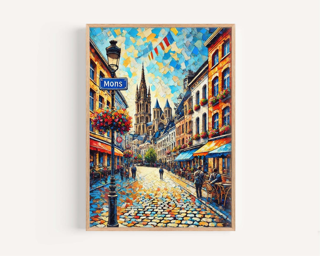 Mons Wall Art, Mons Print, Mons Art, Belgium City Gift, Travel Print ...