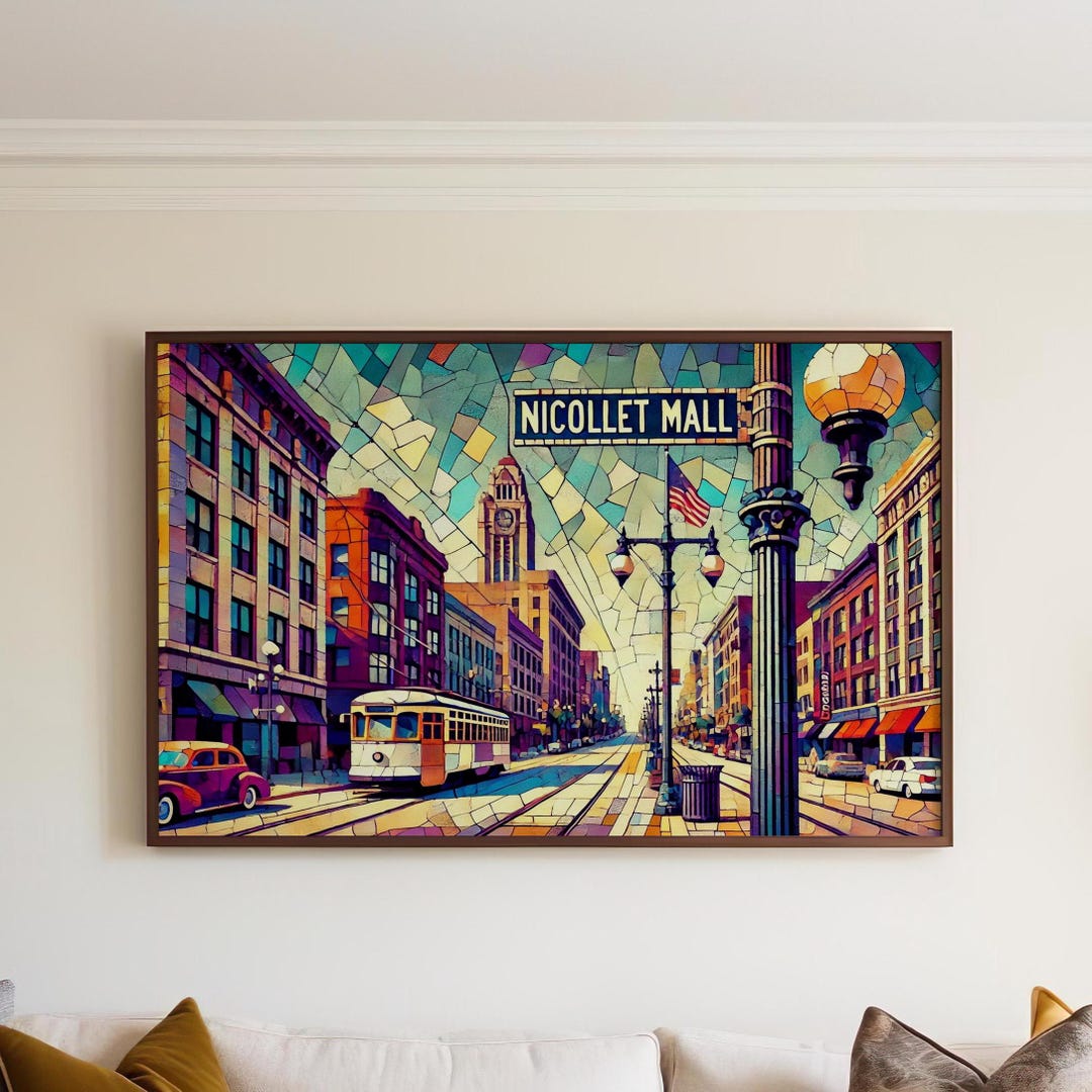 Nicollet Mall Art Print: Minneapolis Minnesota Travel Poster - Etsy
