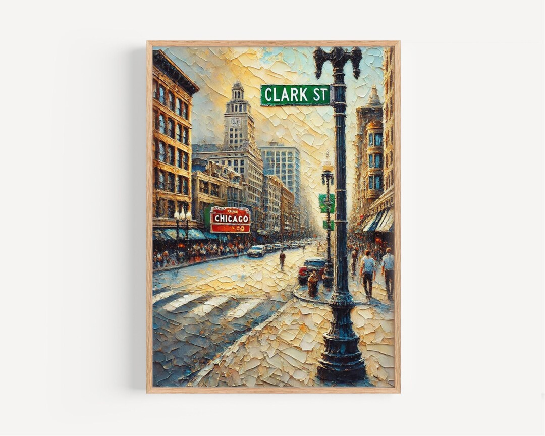 Clark Street Chicago Art Print: Urban Travel Poster - Etsy