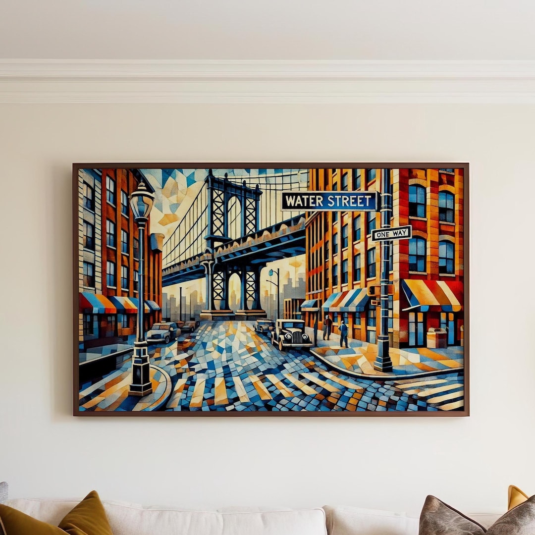 Water Street Cubism Art Print: New York City Travel Poster - Etsy