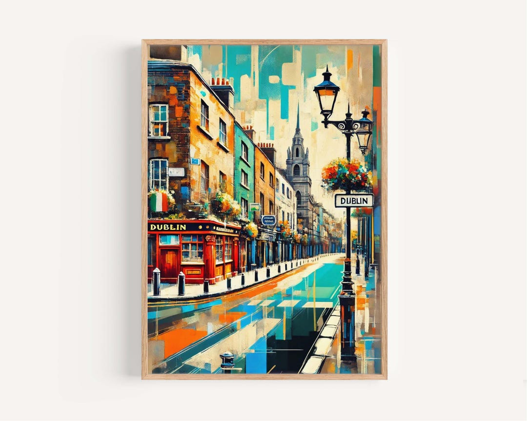 Dublin Street Art Print: Vibrant Ireland Travel Poster - Etsy