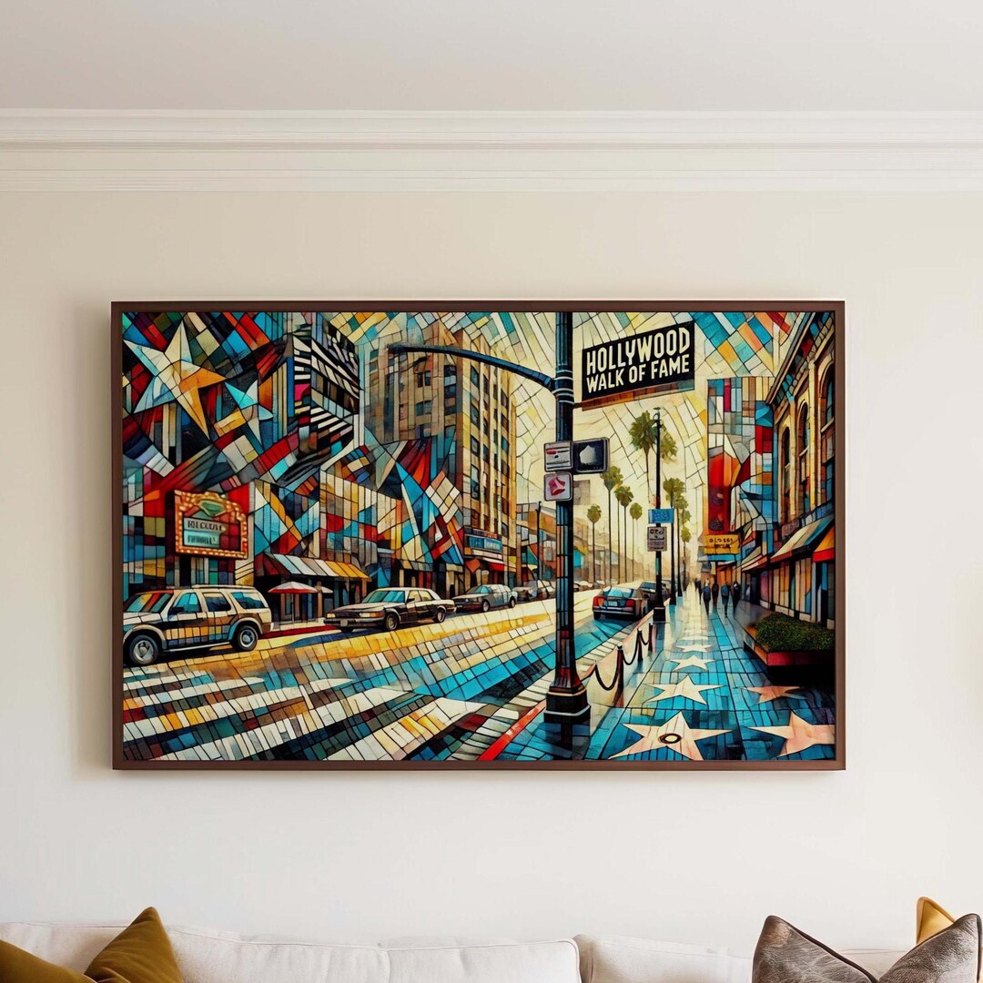 Hollywood Walk of Fame Art Print: Los Angeles Travel Poster - Etsy