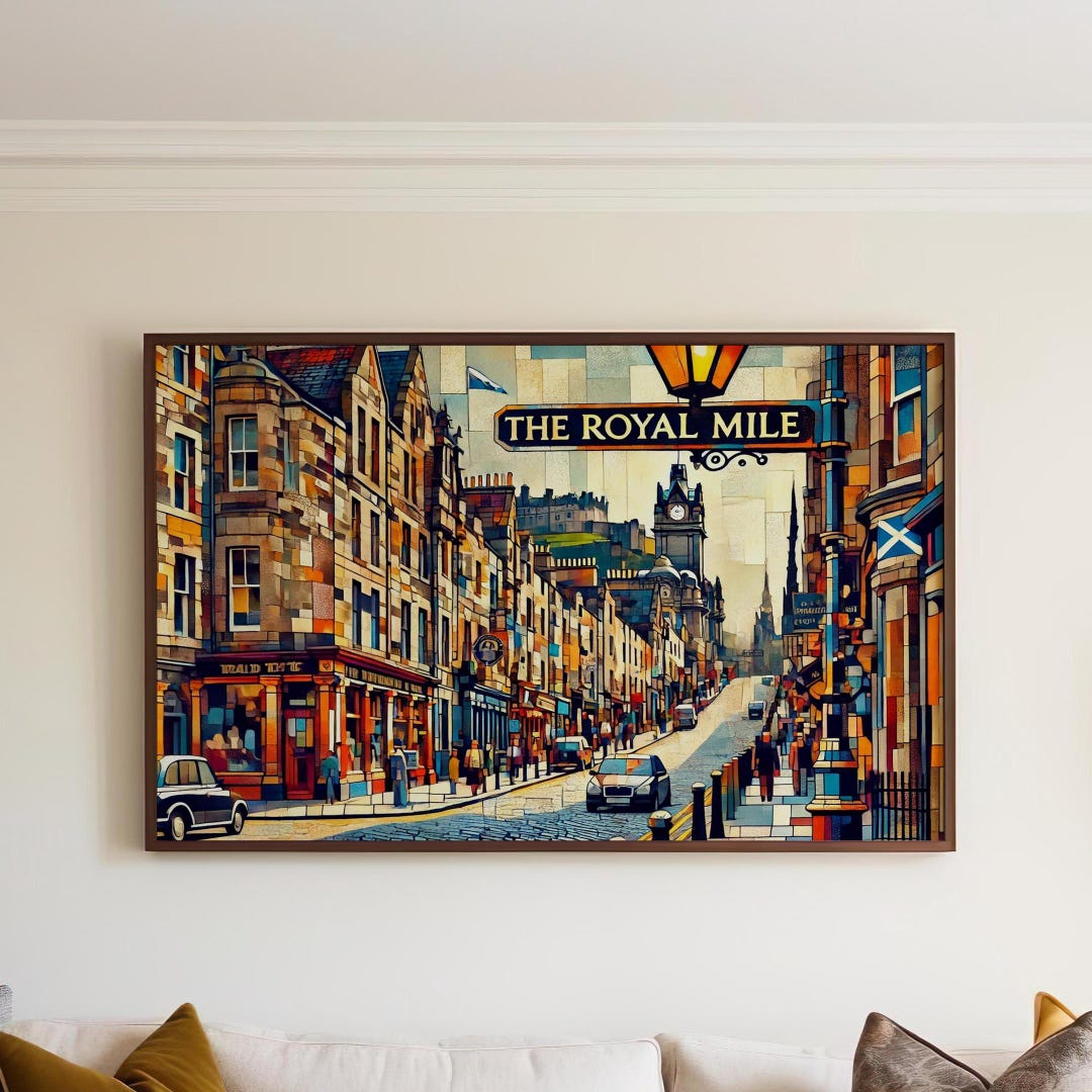 The Royal Mile Wall Art, the Royal Mile Print, Edinburgh Art, Scotland Gift, Travel Print ...