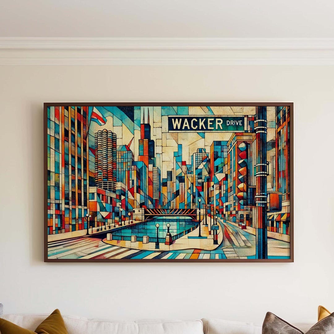 Wacker Drive Print - Chicago Wall Art, Travel Poster, Illinois Gift ...