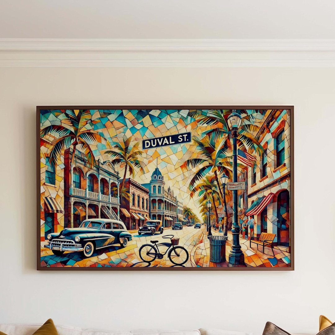 Duval Street Wall Art, Duval St Cubism Print, Key West Cubism Art ...