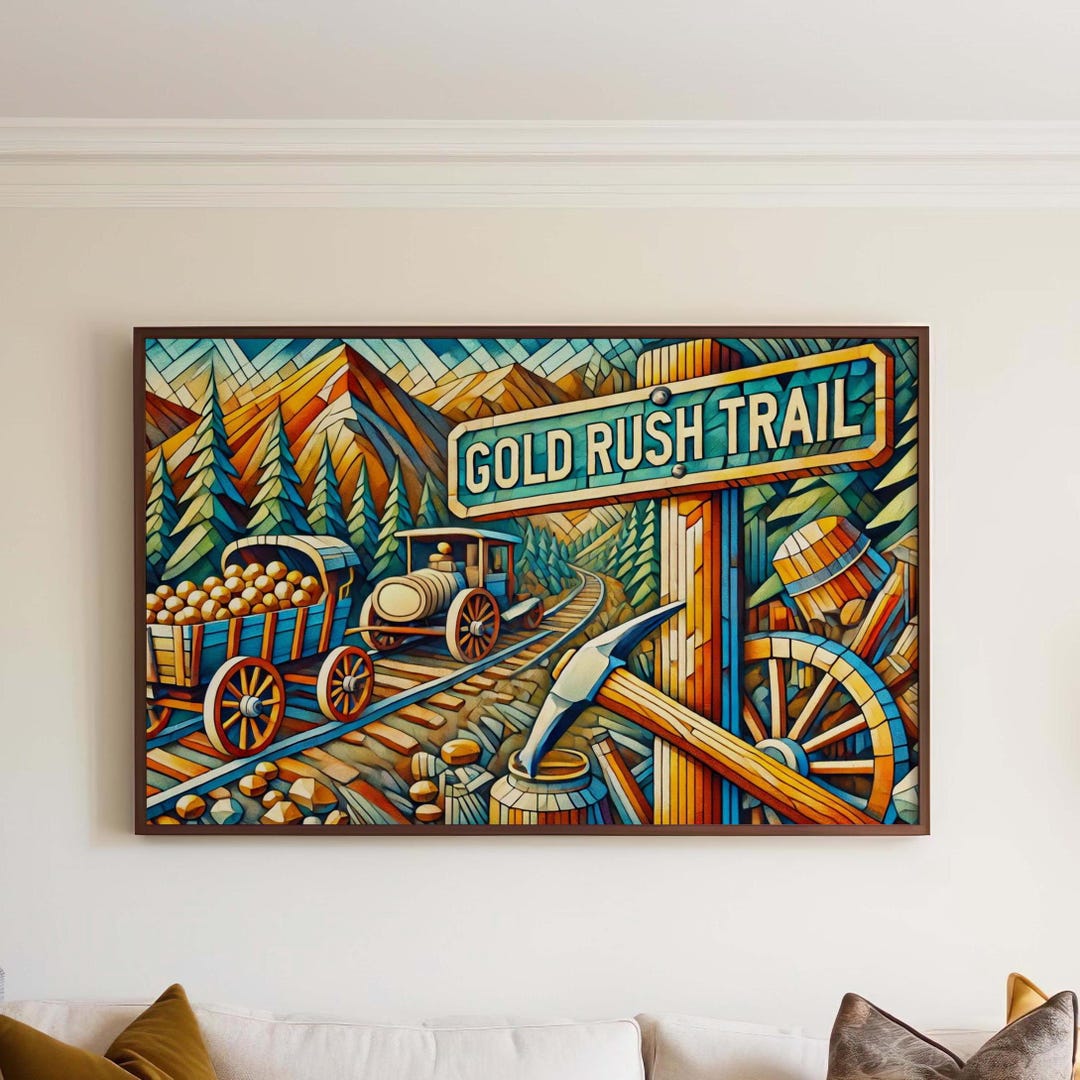 Gold Rush Trail Art Print: California Travel Poster - Etsy