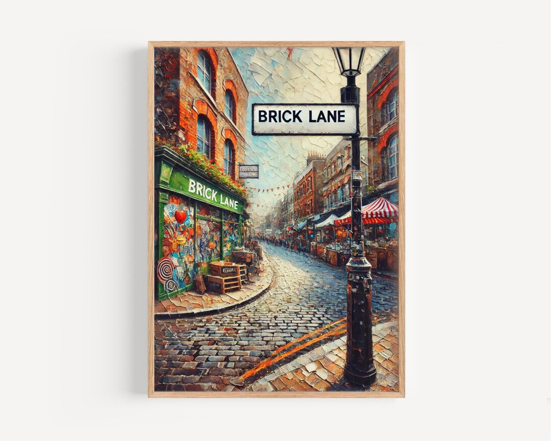 Brick Ln Wall Art, Brick Lane Print, London Art, England Gift, Travel ...