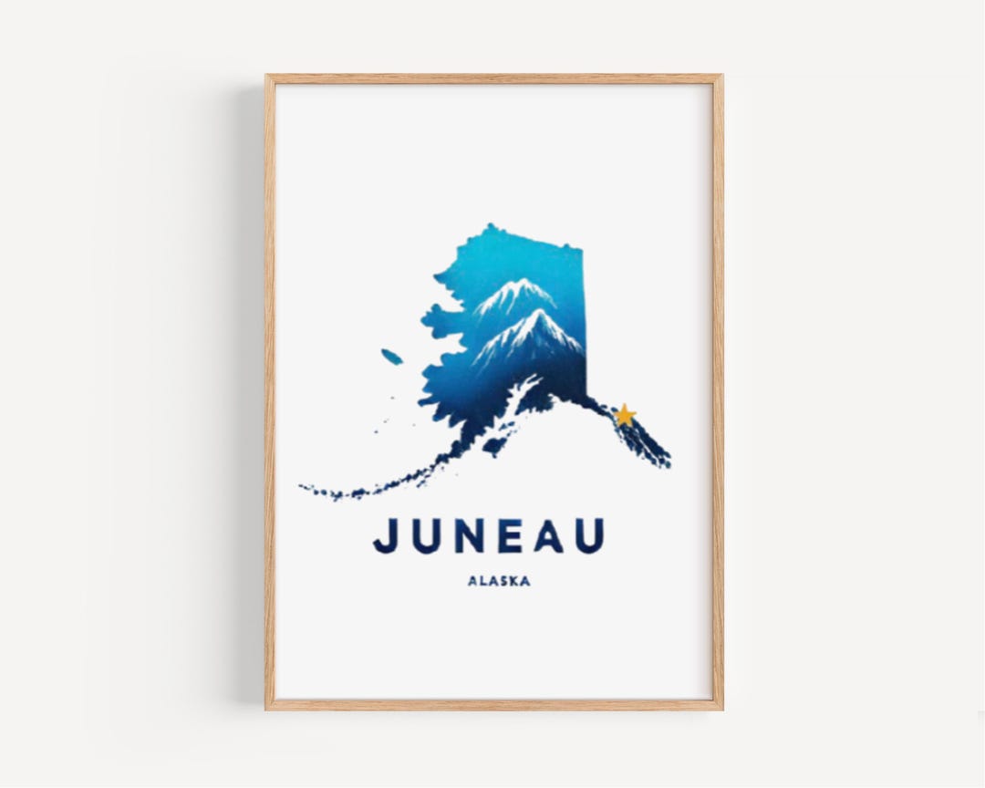 Juneau Alaska Art Print: Mountain Landscape Travel Poster - Etsy