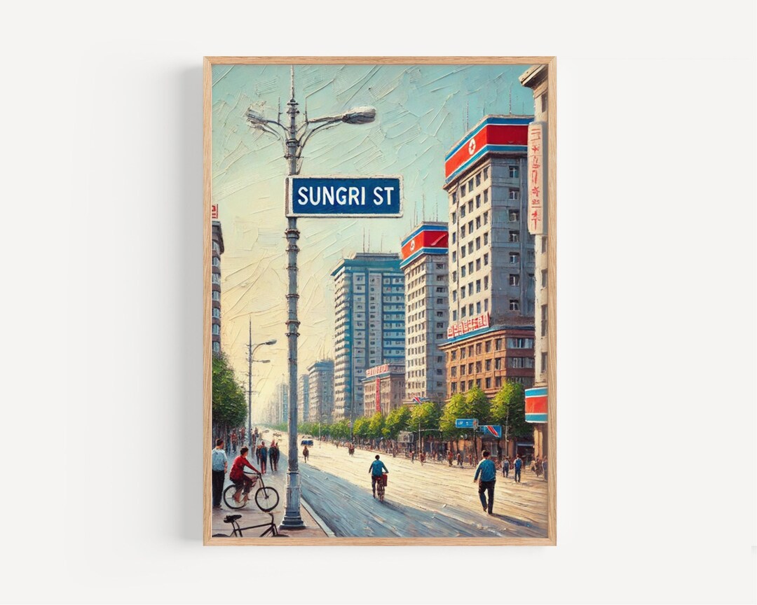 Pyongyang Street Art Print: North Korea Travel Poster - Etsy