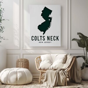 Colts Neck New Jersey Map Art Print: Travel Home Decor - Etsy