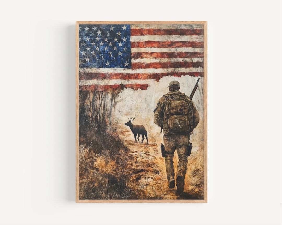Hunting Patriotic Wall Art | Abstract USA Poster | American ...