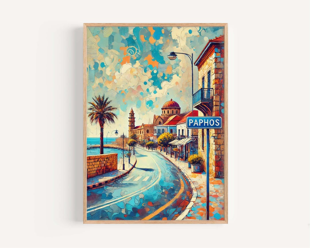 Paphos Wall Art, Paphos Print, Paphos Art, Cyprus City Gift, Travel ...