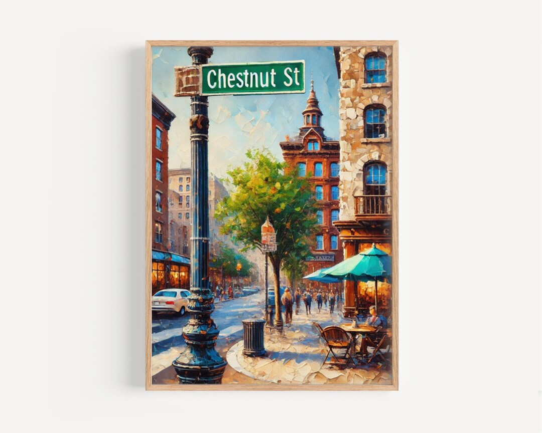 Chestnut Street Philadelphia Print: Philly Travel Poster, Pennsylvania ...