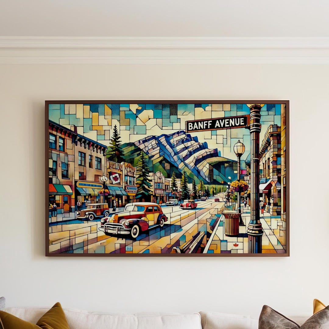 Banff Ave Wall Art, Banff Avenue Print, Banff Art, Alberta Gift, Travel ...