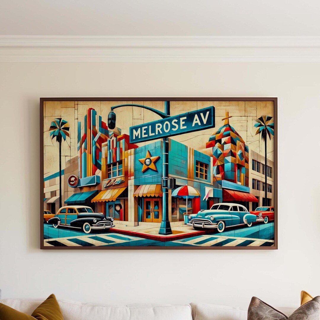 Melrose Wall Art, Melrose Ave Cubism Print, Melrose Avenue Cubism Art ...