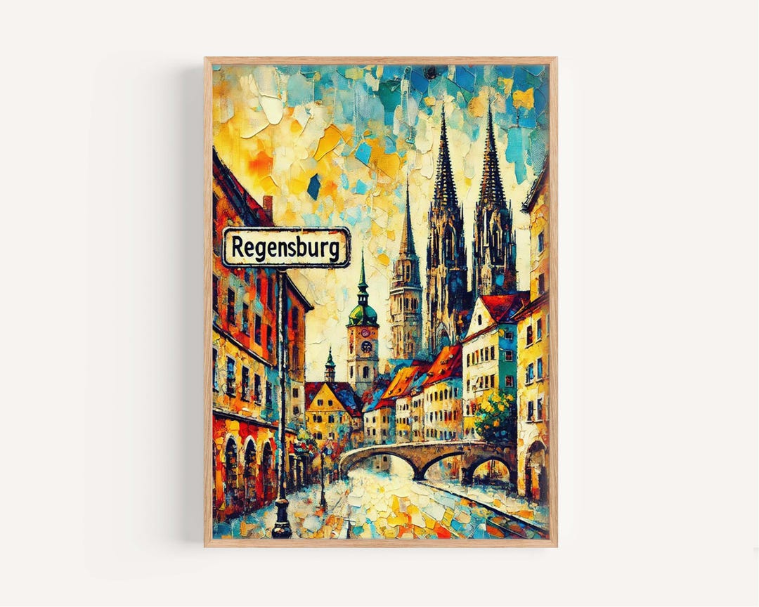 Regensburg Germany Art Print: Vibrant City Travel Poster - Etsy
