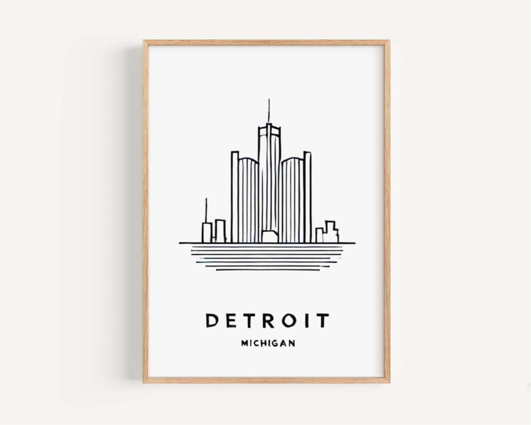 Detroit Wall Art, Detroit Print, Michigan Art, Michigan Gift, Travel ...