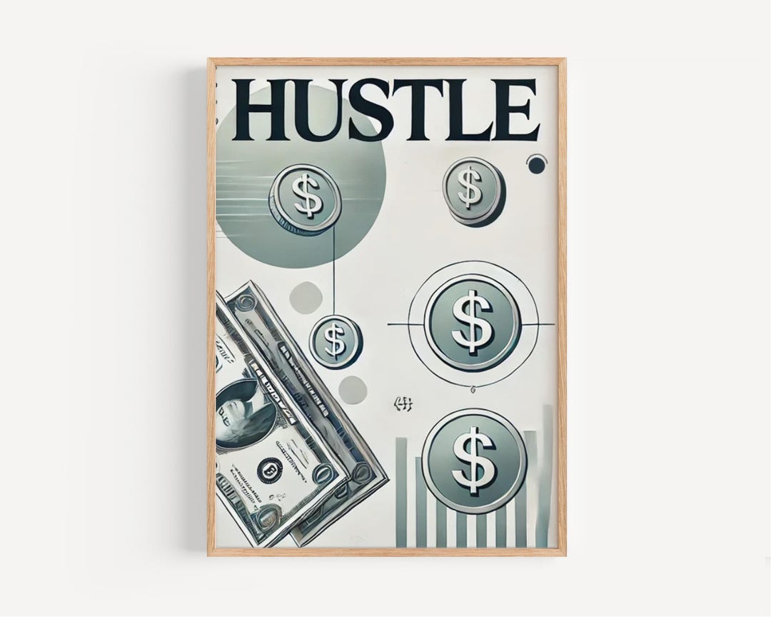 Hustle Wall Art, Motivation Print, Office Art, Office Gift, Advice ...