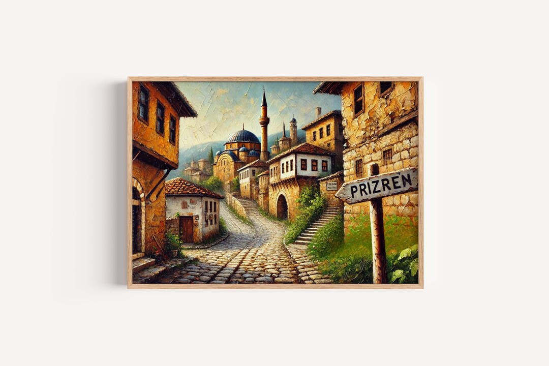 Prizren Kosovo Art Print: European Travel Poster, Balkan Decor - Etsy