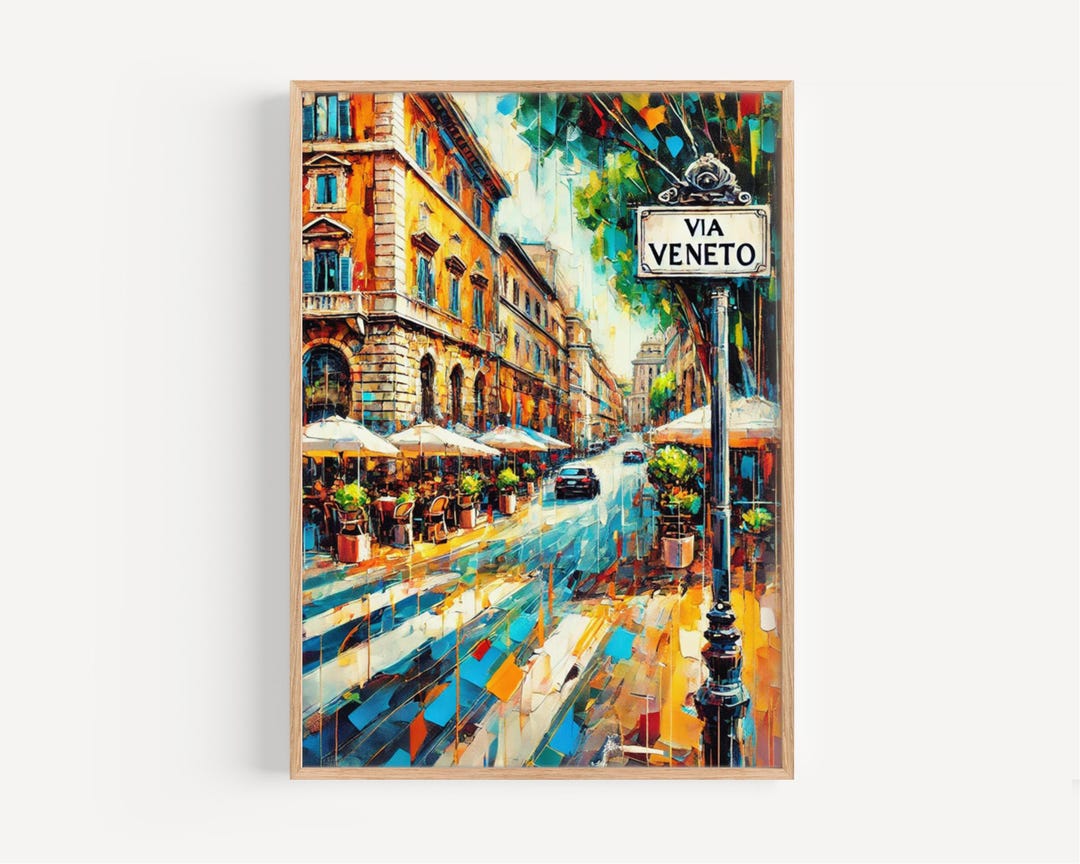Via Veneto St Wall Art, via Veneto Print, Rome Art, Italy Gift, Travel ...