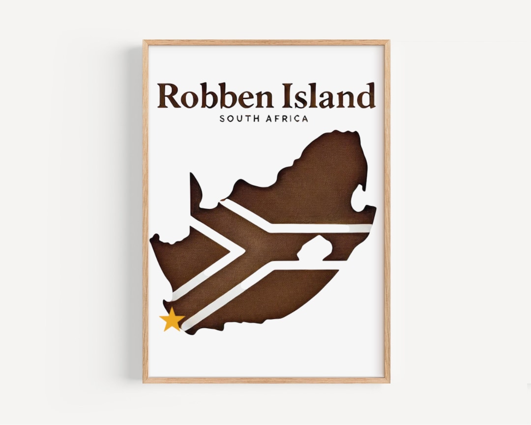 Robben Island Map Art Print: South Africa Travel Poster - Etsy