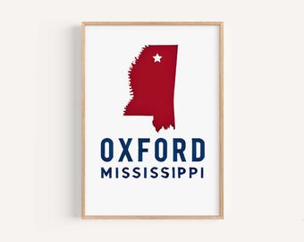 Oxford, Mississippi - Art Print, Wall Decor - Etsy
