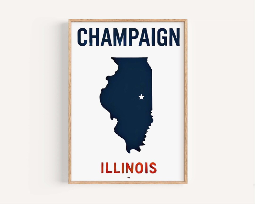 Champaign Wall Art, Champaign Print, Illinois Art, Illinois Gift ...