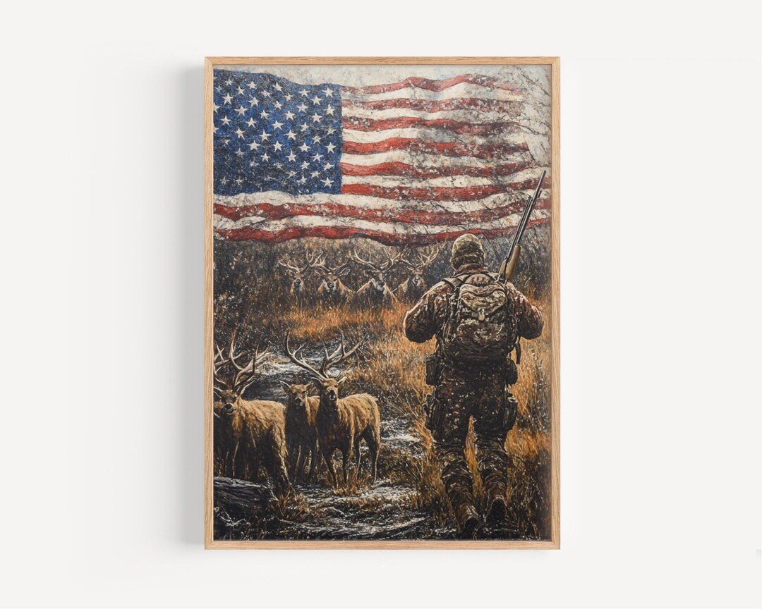 American Hunting Art | Abstract Wall Art | Patriotic Wall Art | USA ...
