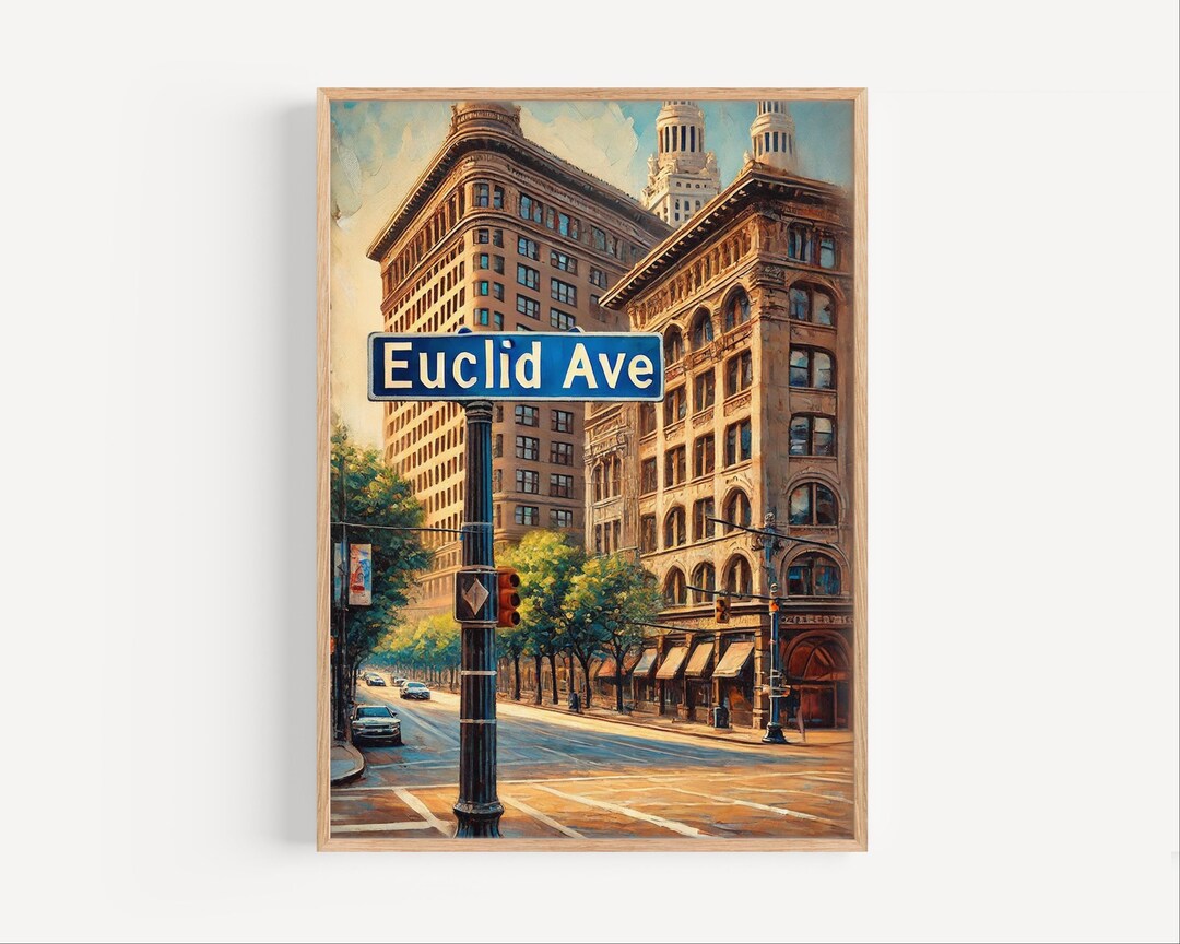 Euclid Ave Oil Painting Art Print: Cleveland Ohio Street Sign Travel ...