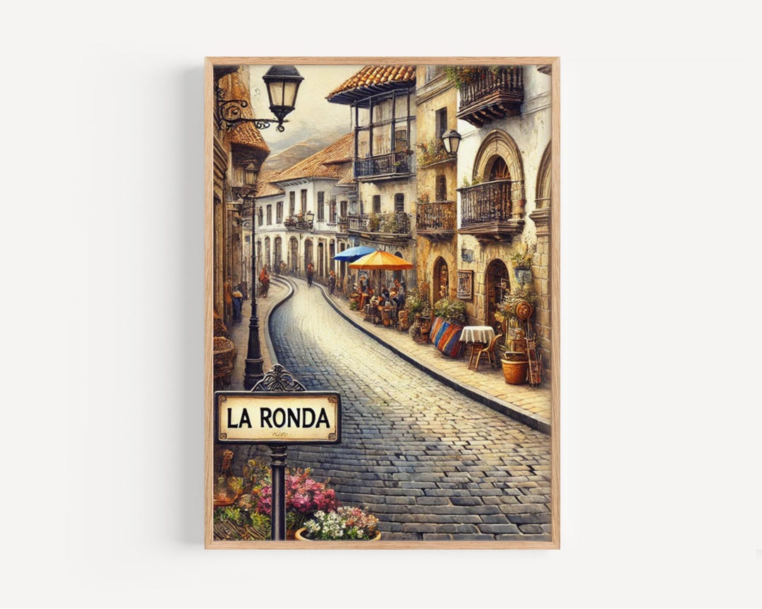 La Ronda Quito Wall Art, Ecuador Travel Poster, Cityscape Street Sign ...