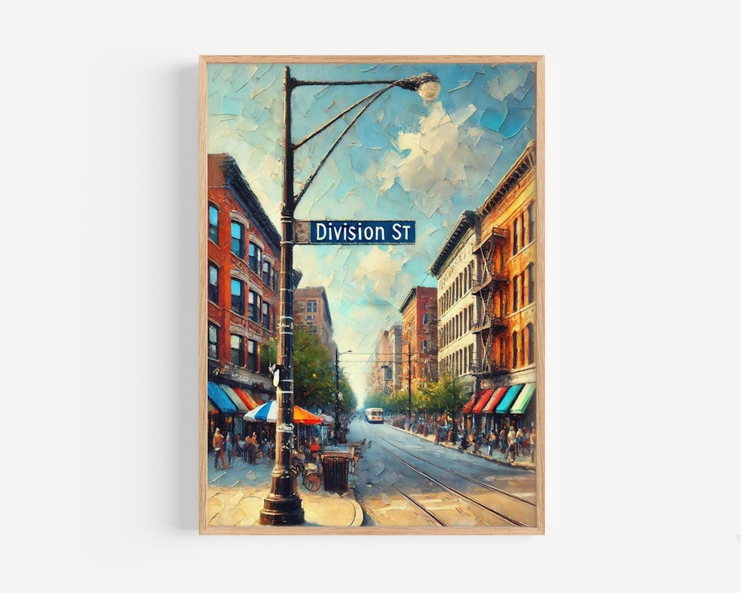 Division Street Wall Art Chicago Print Illinois City Travel Poster ...