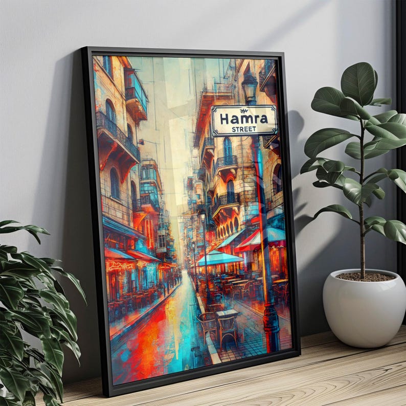 Hamra Street Art Print: Beirut, Lebanon Travel Poster - Etsy