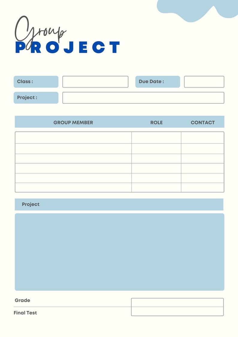 Student Schedule & Project Planner Printable | Elegant Class Organizer ...