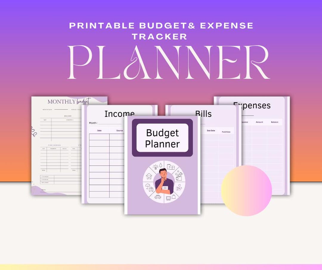 Purple Budget Planner: A4 Expense Tracker (PDF Download) - Etsy
