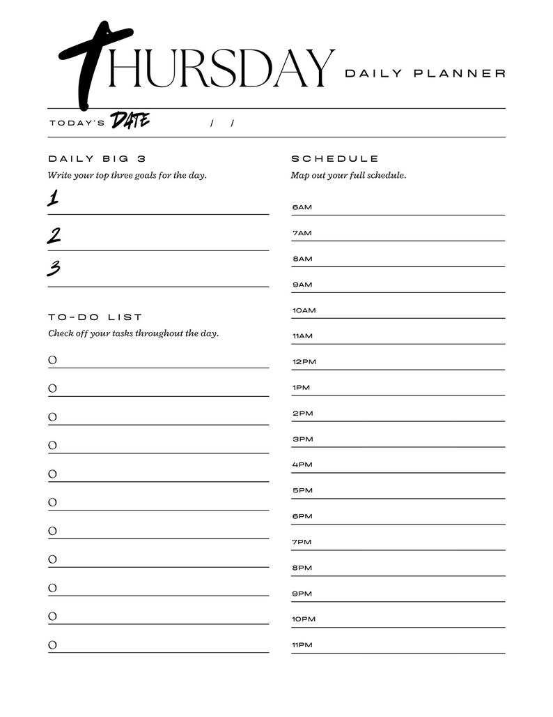 Printable Daily Planner: Elegant Productivity Journal (A4 PDF) - Etsy