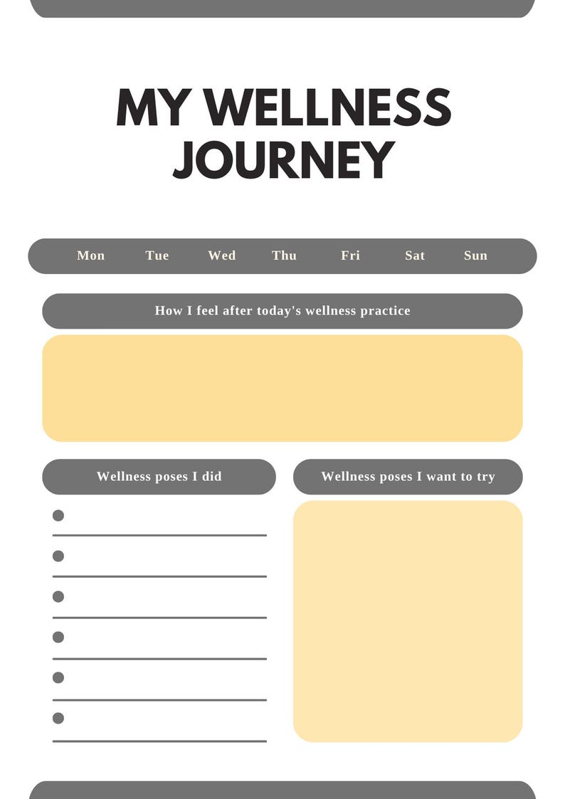 Printable Wellness & Yoga Planner: Self-care Routine Tracker (PDF) - Etsy