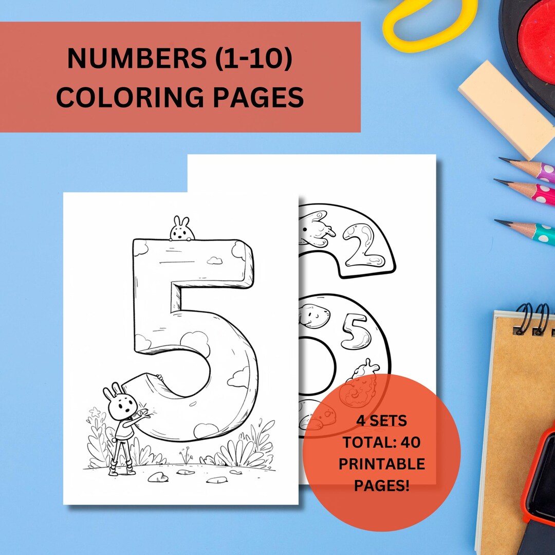 Páginas para colorear de números del 1 al 10: actividad de aprendizaje ...