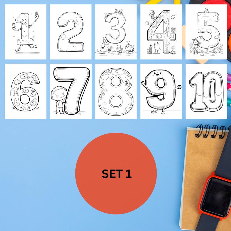 Number Coloring Pages 1 to 10 – Fun Kids Printable Learning Activity ...